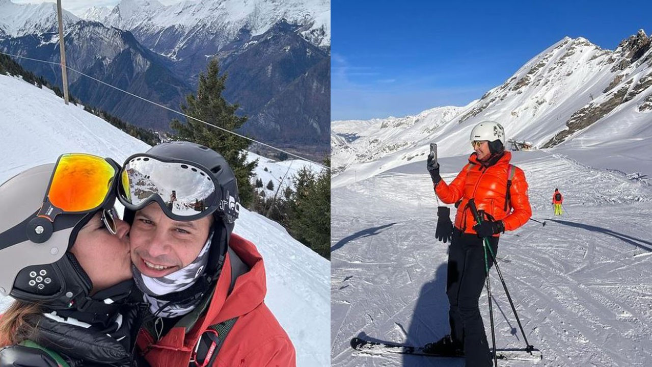 Pınar Altuğ ile Yağmur Atacan çifti kayak tatilinden pozlarını paylaştı